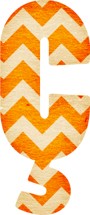 Abecedario con Zigzag Naranja. Orange Chevron Letters. - Oh my Alfabetos!