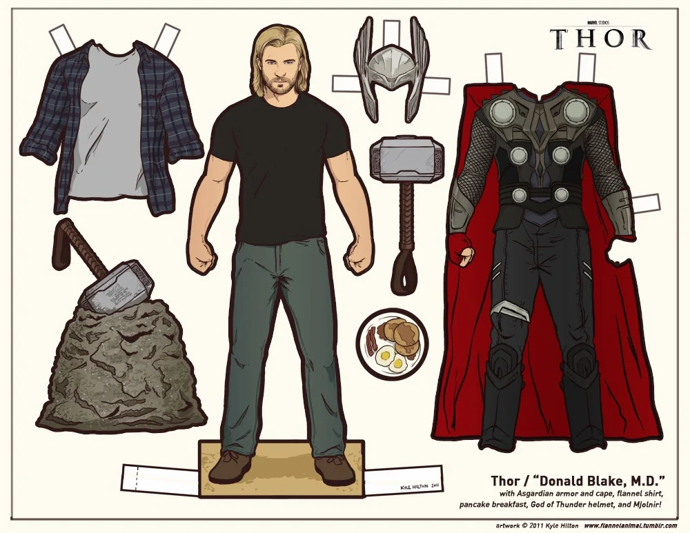 Thor Free Printable Paper Doll. - Oh My Fiesta! in english