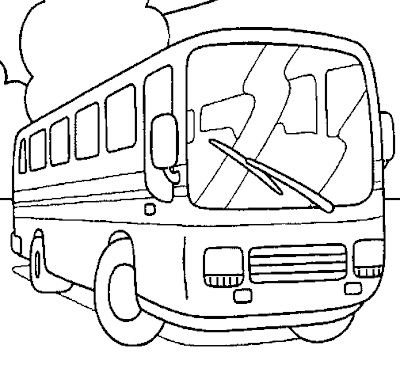 Gambar Mewarnai Aneka Bus Kota - Gambar Mewarnai
