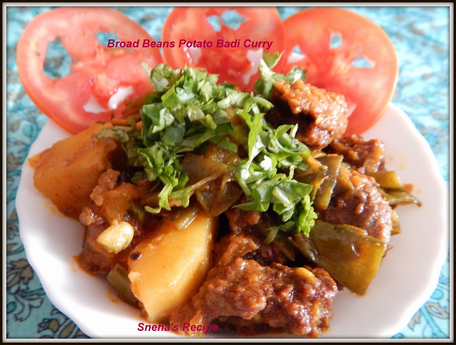 Broad Beans Potato Badi Curry with Trikon Paratha - Chhattisgarh ...