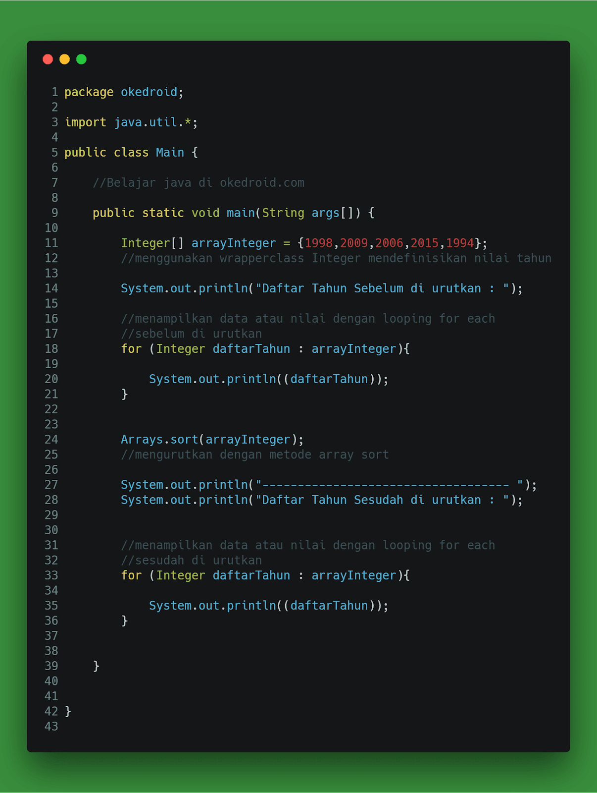 Contoh Aktivitas Metode Ascending Dan Descending Di Java Java Media Kita