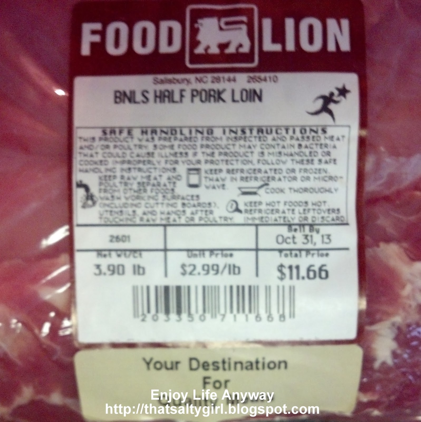 Pork Loin Food Label at Judith Poche blog