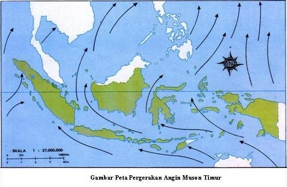 Peta Pola Angin Muson dan Keterangannya - Mr BLOG