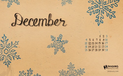 December Desktop Calendar - The Small Things Blog