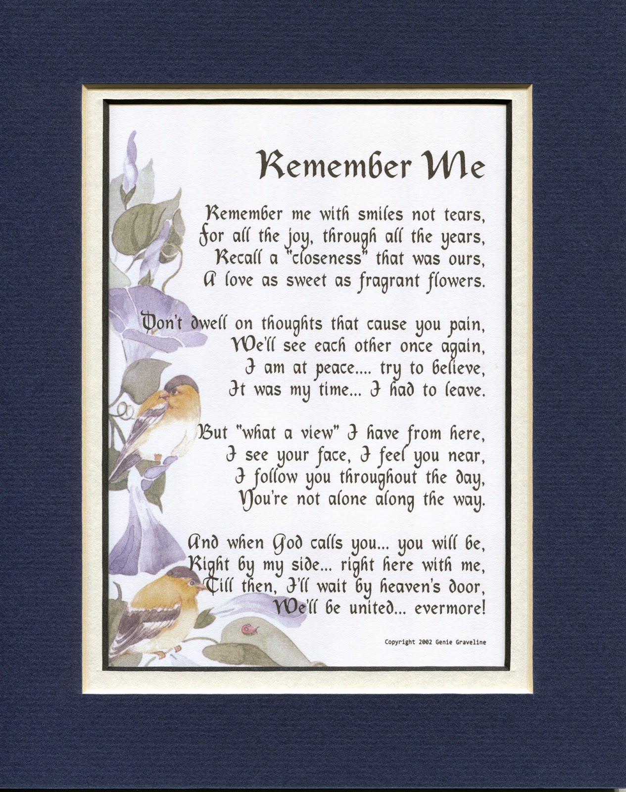Genie s Poems Remember Me
