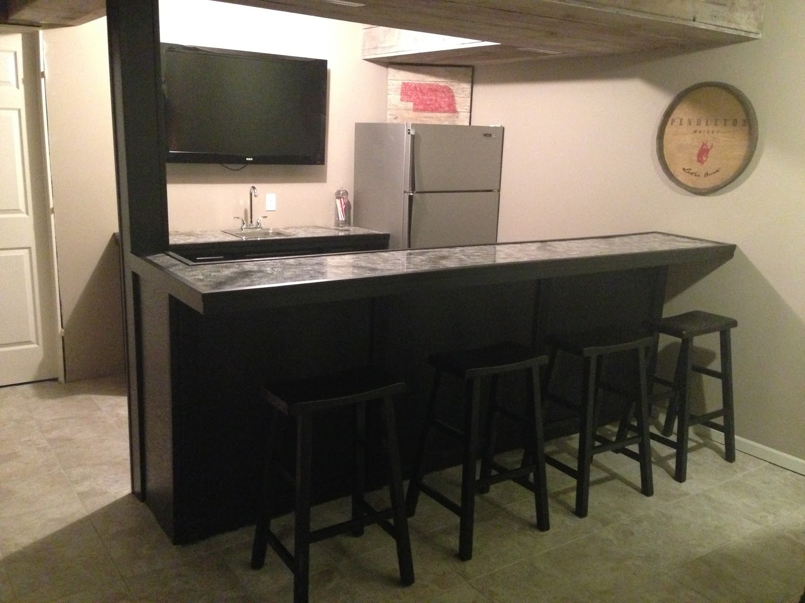 DIY Why Spend More: Build your own bar with faux granite countertop