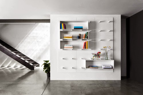 Beautiful Living Room with Wall Mounted Modular Storage by Aris ...