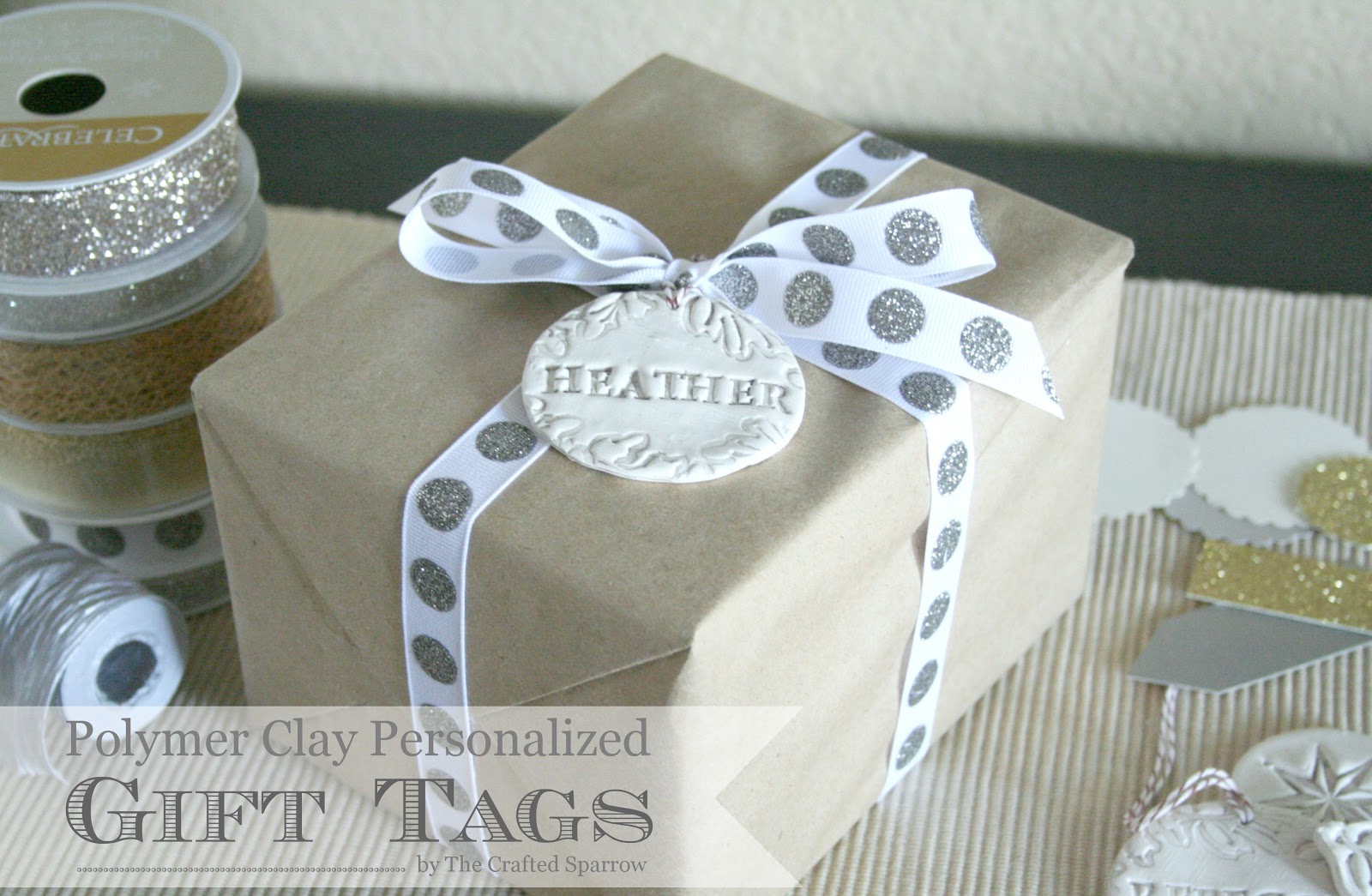 Polymer Clay Personalized Gift Tags & Simple Gift Wrap - The Crafted ...