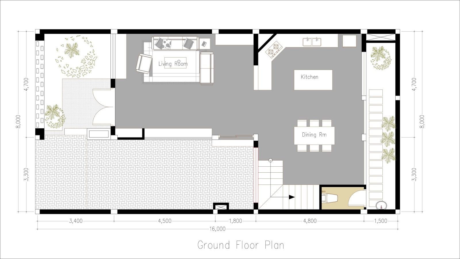 Sketchup House Plan 8x11m 4 Story Plan with 5 Bedroom - House Plan Map