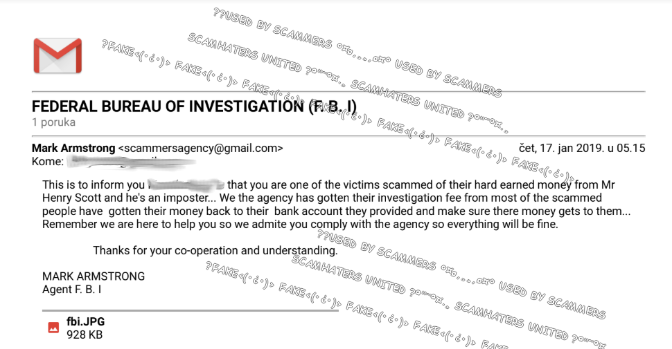 ScamHaters United .. Visit us also on Facebook and Instagram : FAKE FBI ...