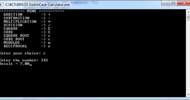 Learn On Tube: 33. WAP to implement a calculator using Switch Case.