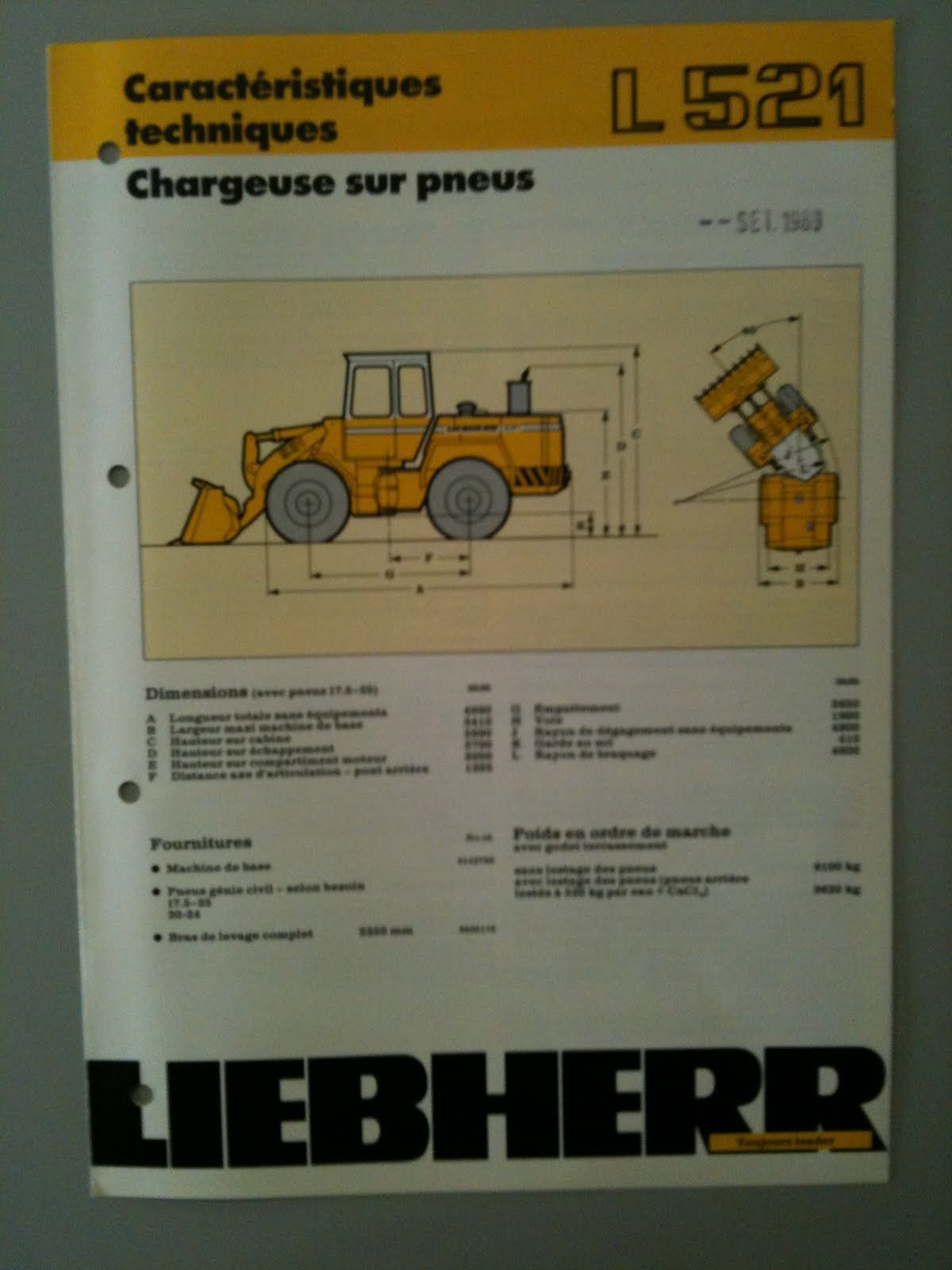 Earthmoving Machinery Sales Brochures: Liebherr Wheel Loader L521 Tech ...
