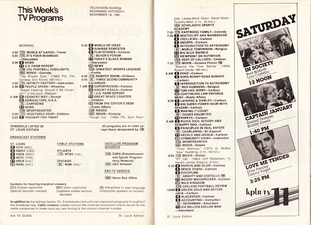 Garage Sale Finds: What was on TV November 14th through 20th, 1981