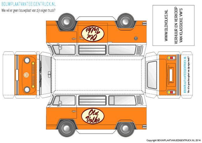 SP. Papel Modelismo: PaperCraft Volkswagen Kombi - Recorte e Cole Perua ...