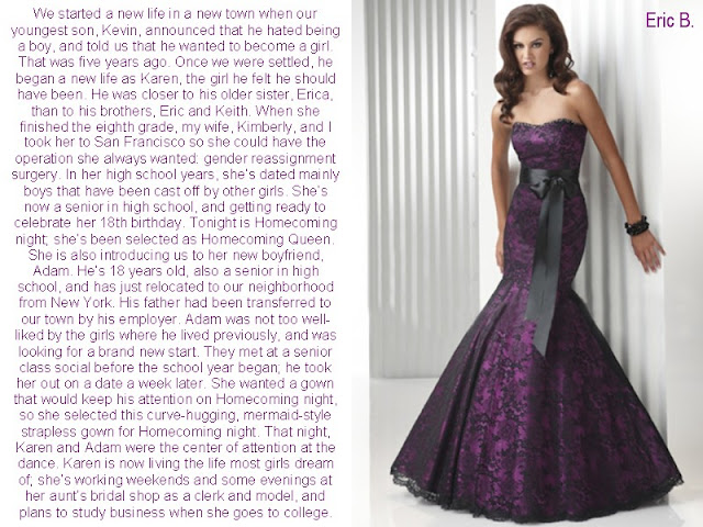 Eric's Transgender Captions: A New Boyfriend for the Homecoming Queen