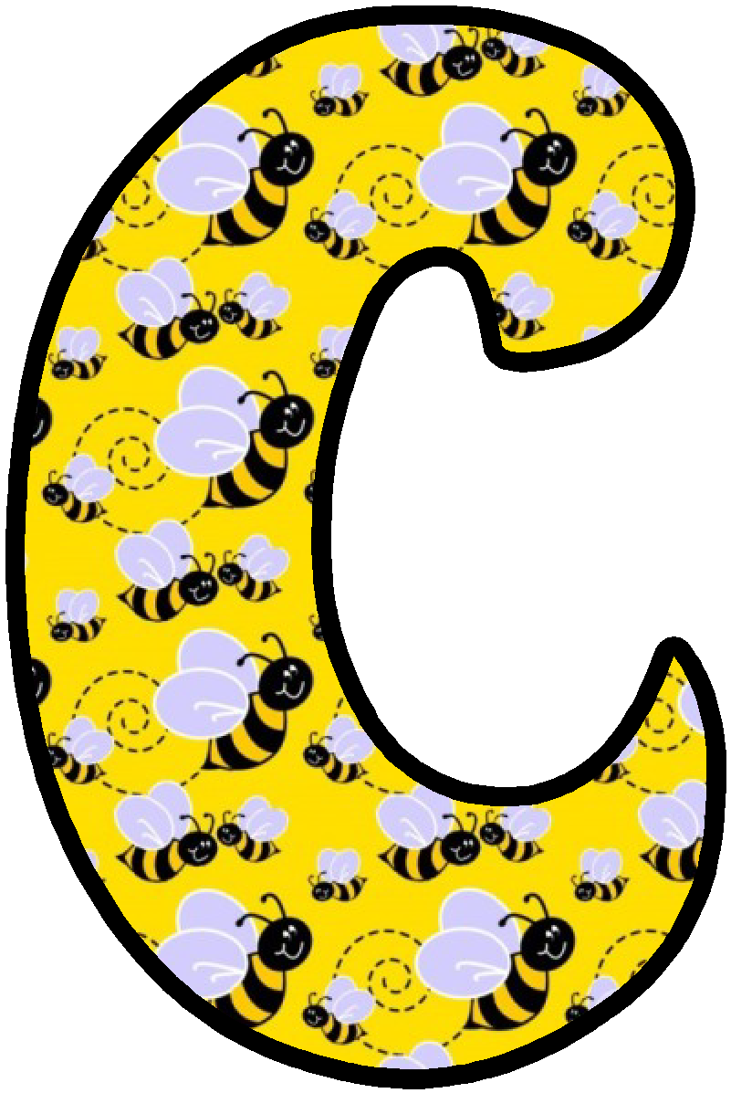 Abecedario de Abejas en Fondo Amarillo. Yellow Alphabeth with Bees ...