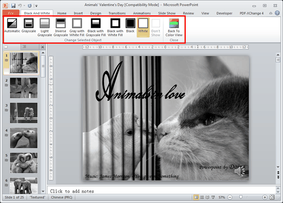 Display Colored PowerPoint in Black and White
