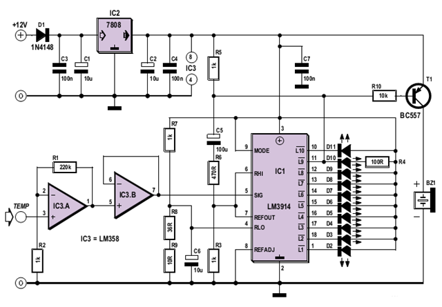 Make a Simple Oil Temperature Gauge - electronics