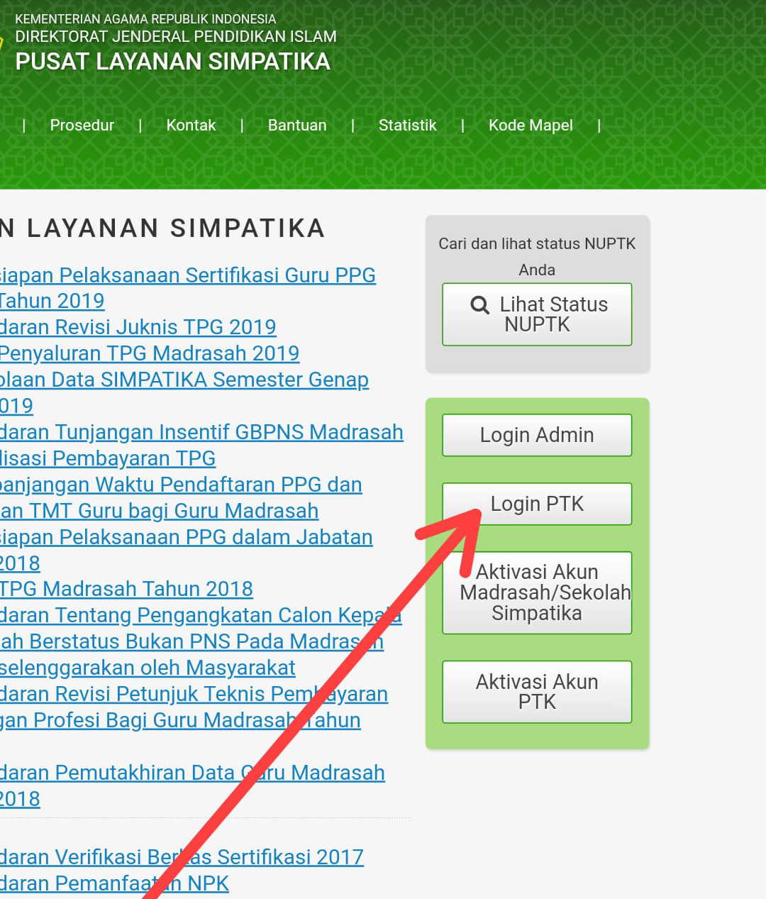 Simpatika Kemenag Login Ptk 2019 - SMP MTs Pendidikan Menegah