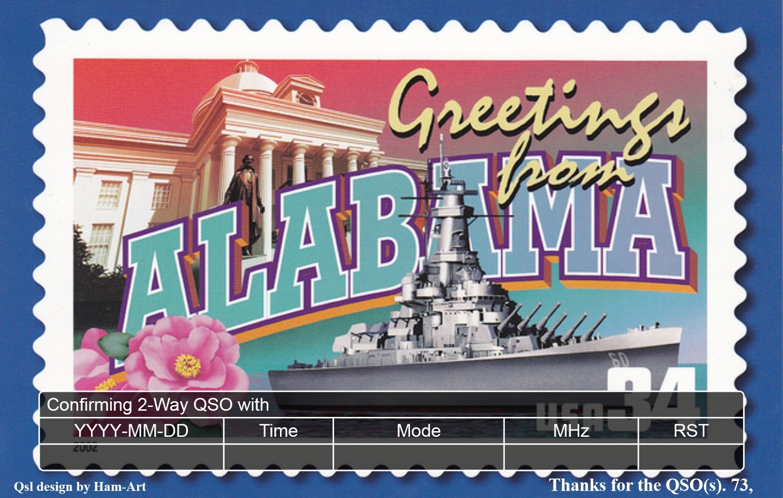 Ham-Art Qsl Design: USA States Postal Series QSL Cards