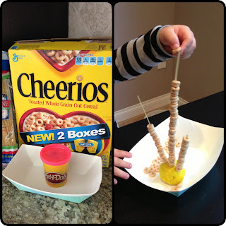Party of 5: Snacktivity: Cheerio Stacking