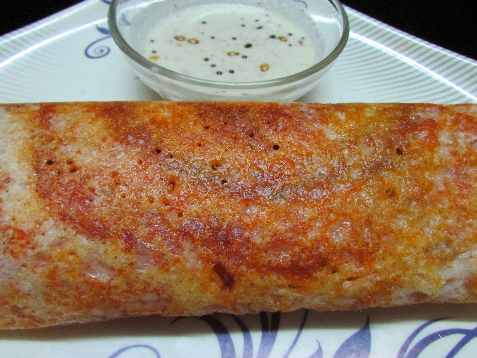 Sujana's kitchenette : Veg Spring Dosa with Schezwan chutney