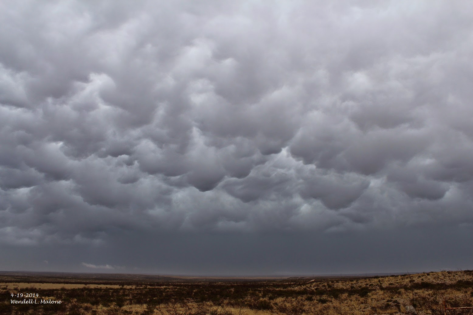 Cumulonimbus Mammatus Clouds Over SE NM.