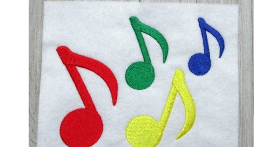 AdelaidesCorner: Machine embroidery Music notes, 4 sizes, filled stitch ...