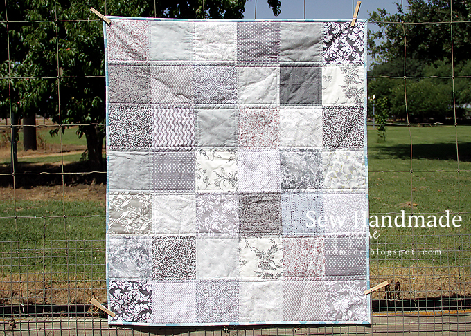 Sew Handmade: Gray Patchwork Child's Quilt - For Sale!