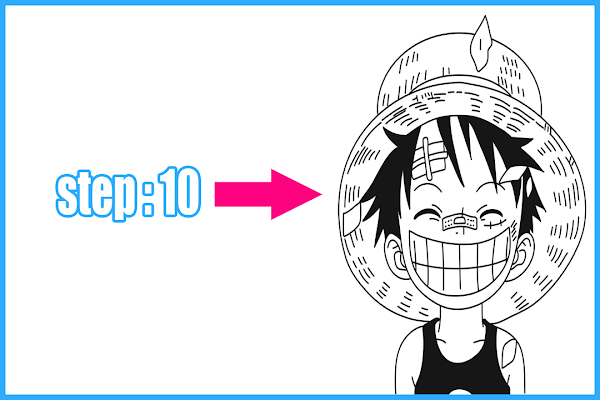 How To Draw Luffy Step By Step For Kids | Drawing Course for Beginners
