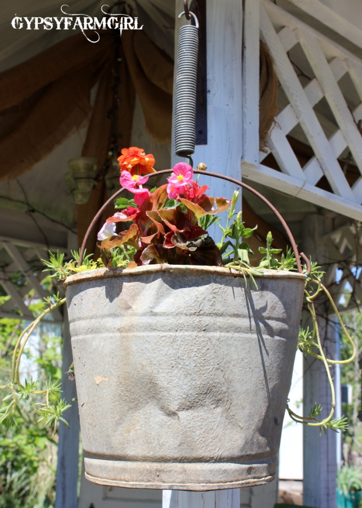 GypsyFarmGirl: Now and Then - Hanging Flower Bucket