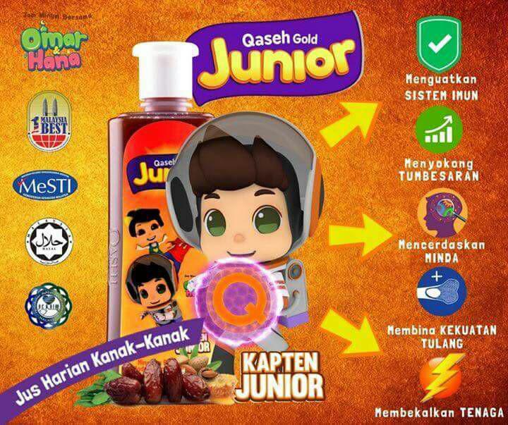 Cinta Botani: QASEH GOLD JUNIOR untuk kanak-kanak 1 hingga 12 tahun