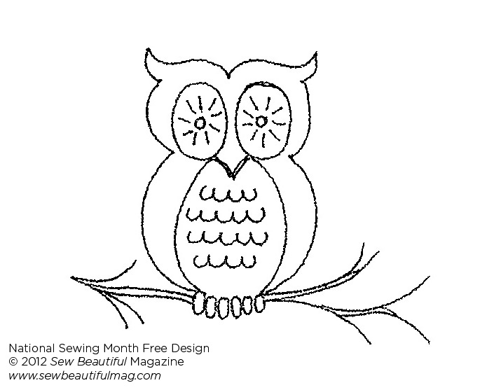 Sew Beautiful Blog: Free Daily Design: Owl Embroidery Template