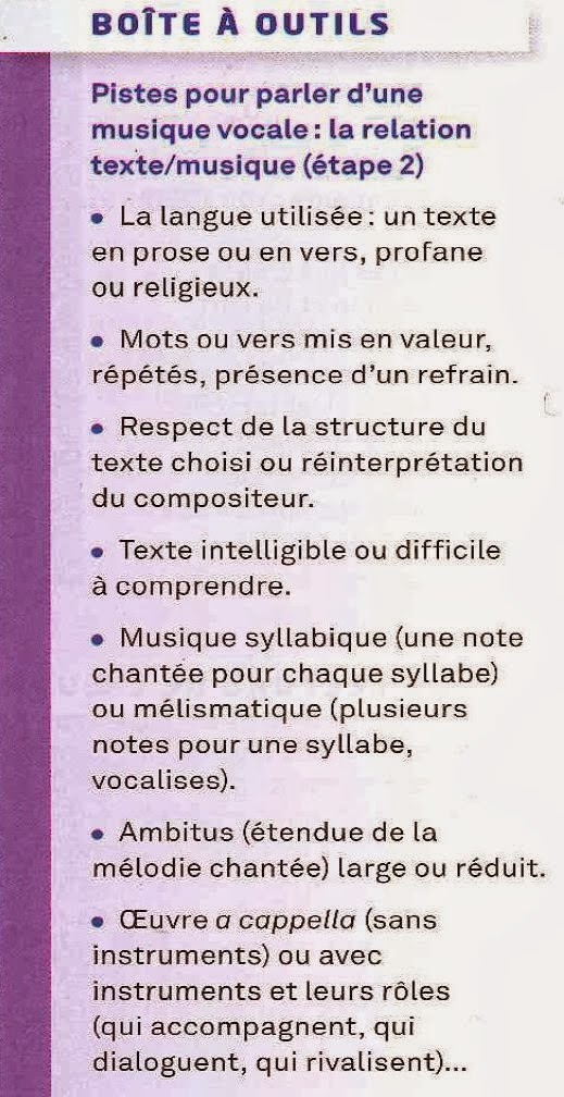 Histoire des arts: Fiche méthode : Etudier une oeuvre musicale