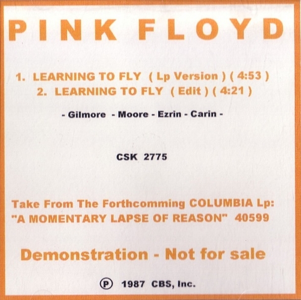 Pink Floyd Ilustrado: 1987 Learning To Fly - Single C.D