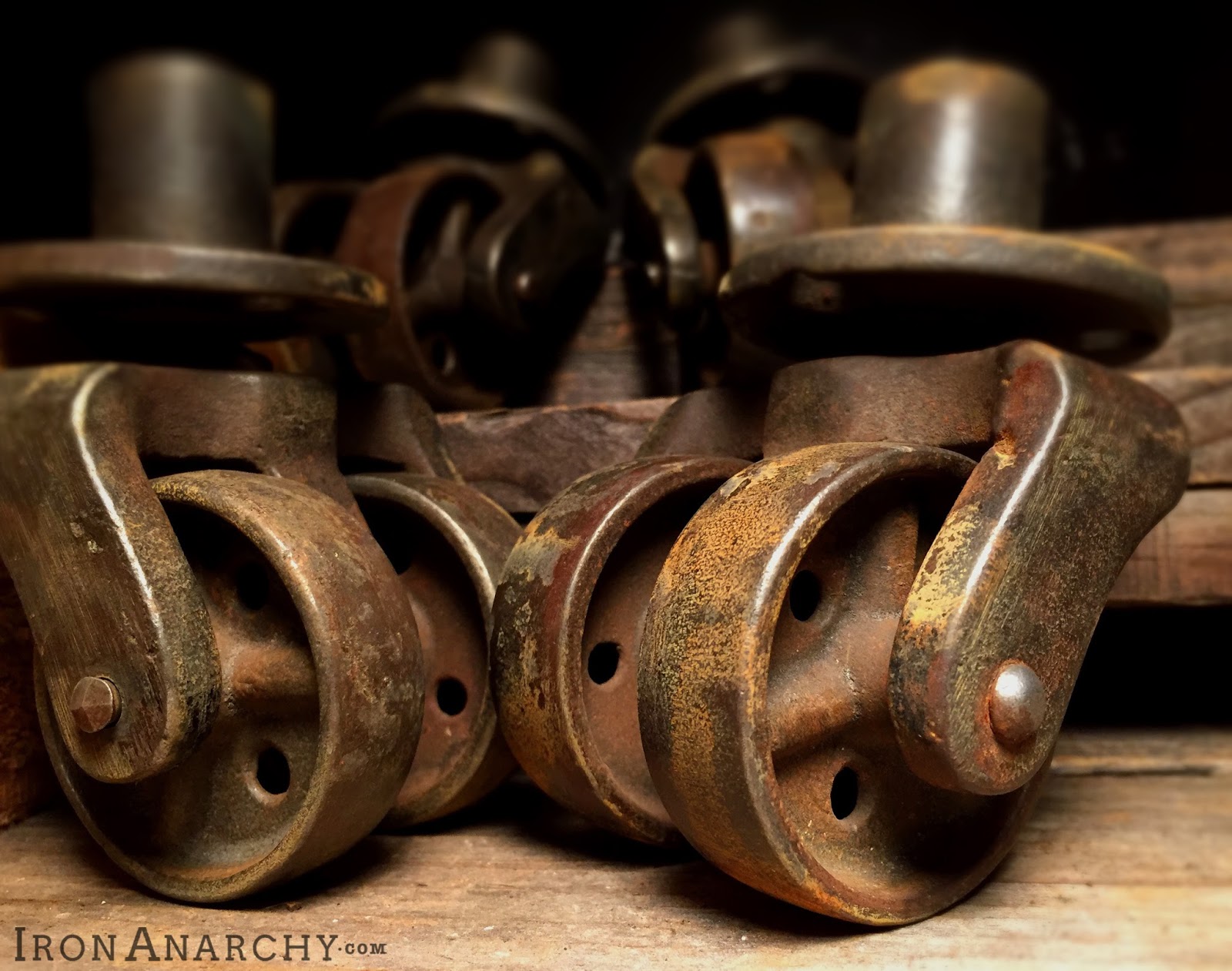 Vintage Double Wheel Industrial Table Casters