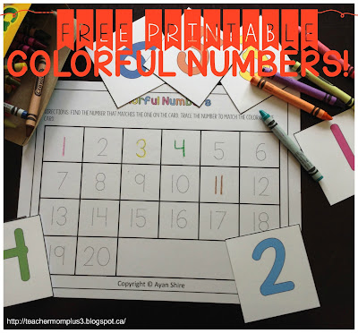 TeacherMomPlus3: Free Printable (Number Recognition)