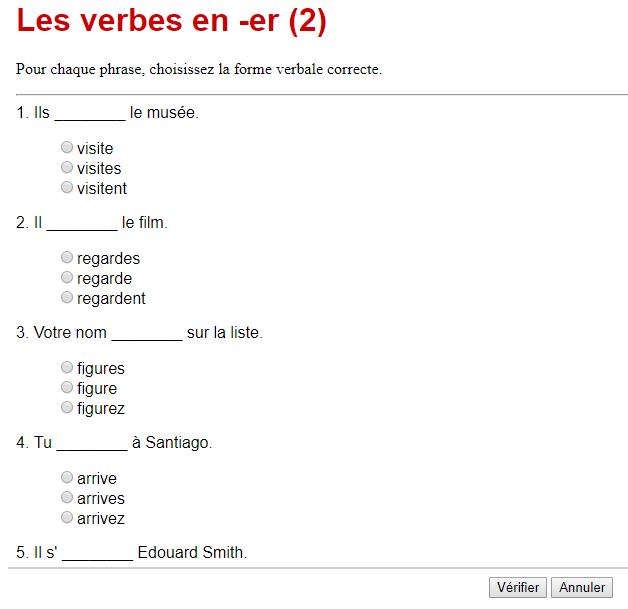 Le blog de FLE de madame Lourido: Verbes du 1er groupe au présent de l ...