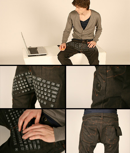 All about GadgeTech...: Keyboard pants with Bluetooth keyboard ...