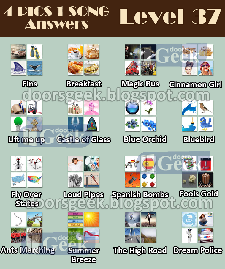 4 Pics 1 Song - Level 37 Answers ~ Doors Geek