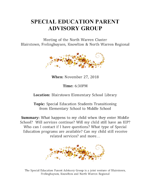 Special Education Parent Advisory Group - North Warren Regional School ...