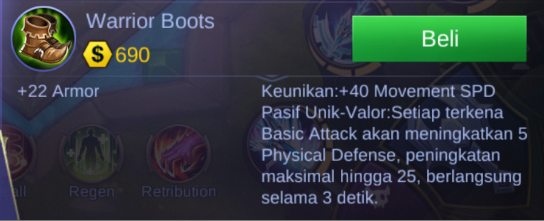 Penjelasan Item Movement Sepatu di Mobile Legends - Fitrarahim