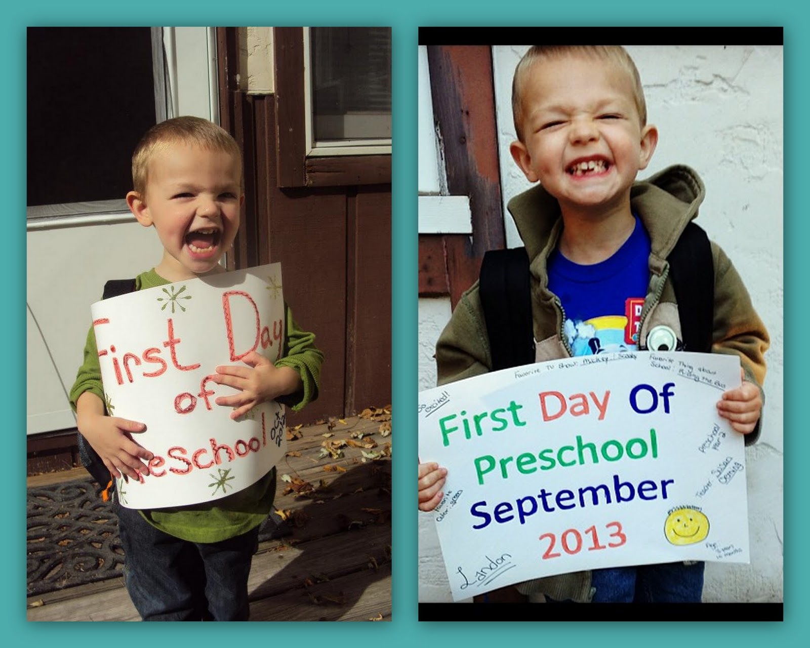 The Collins Family: First Day of Preschool (year 2)