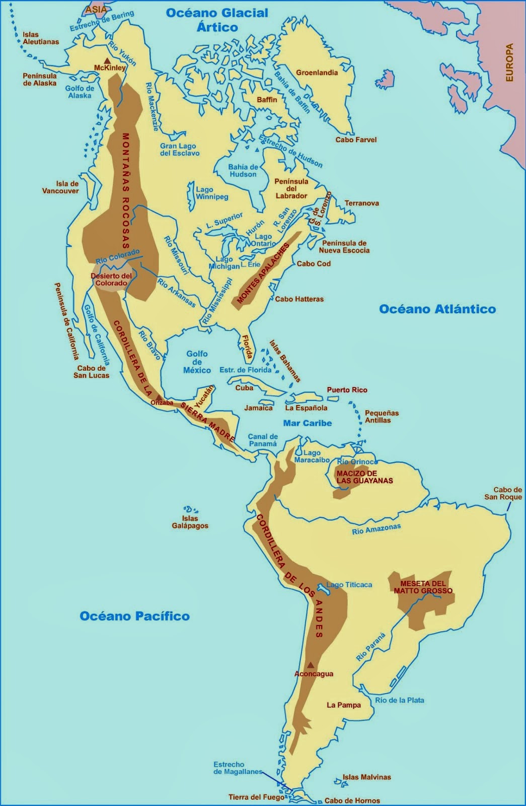 Blog de Sociales 1º ESO : RELIEVE DE AMÉRICA
