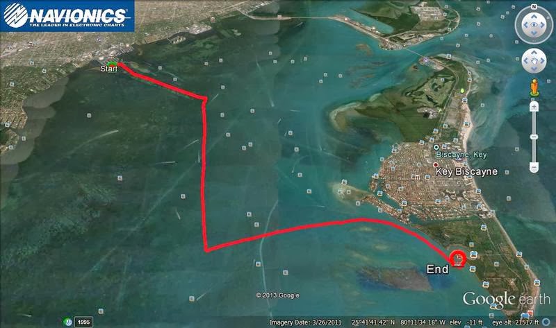 The Retirement Project: Map 2-3-14 Dinner Key Moorings to ouside No-Name Harbor