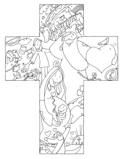 MATERIALES DE RELIGIÓN CATÓLICA: CRUZ...Dibujo de Fano