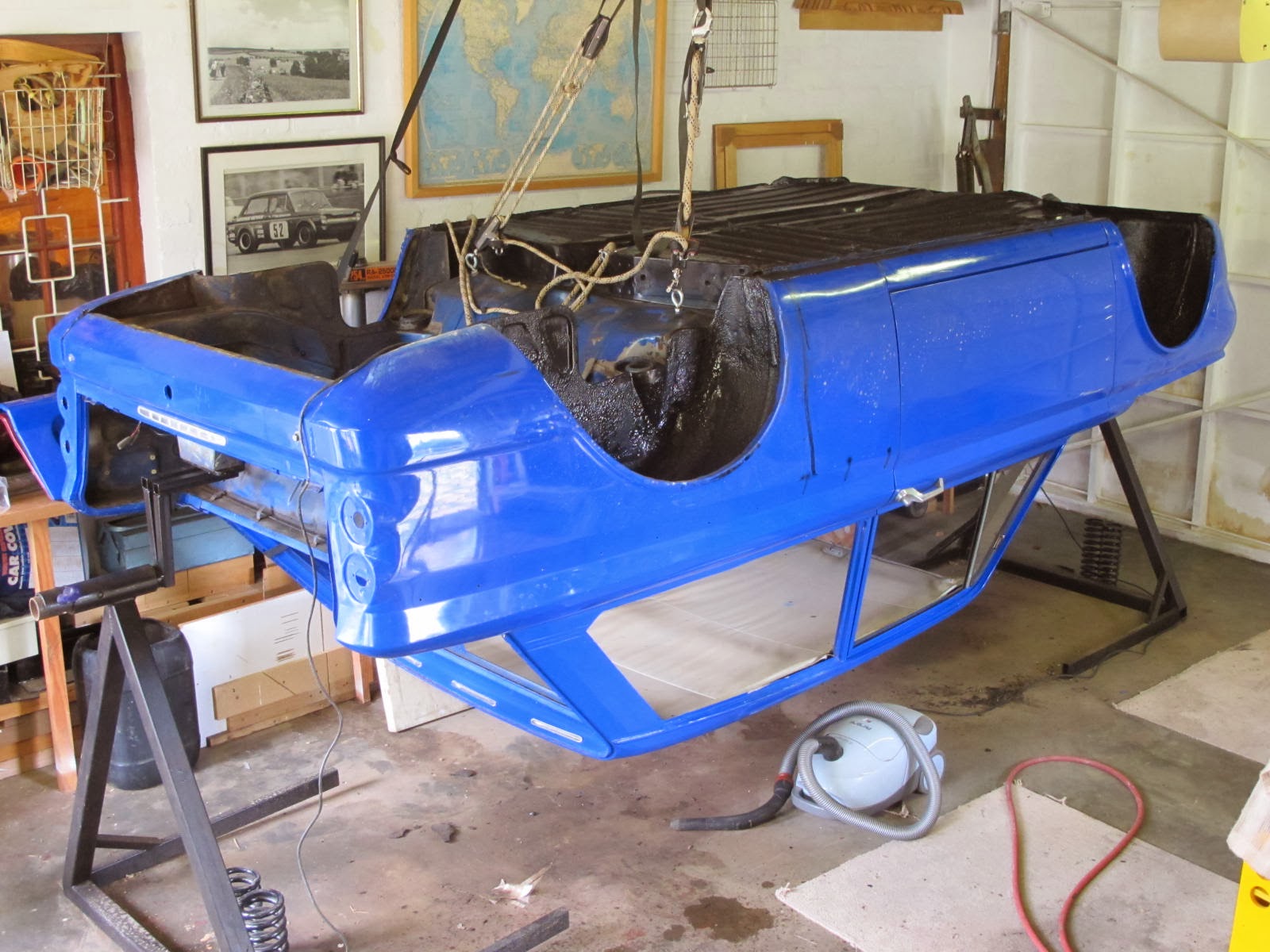 CKD Boats - Roy Mc Bride: Hillman Imp body shell turning rig