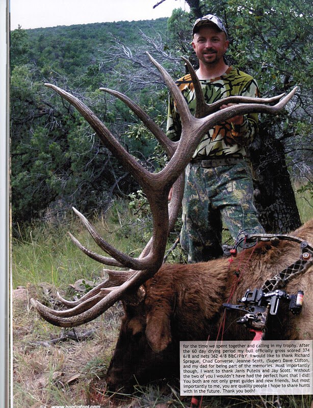Colburn and Scott Outfitters: Terry Chapman 372" AZ Archery Bull Elk