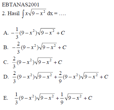 CONTOH SOAL MATEMATIKA INTEGRAL | Ida Blog