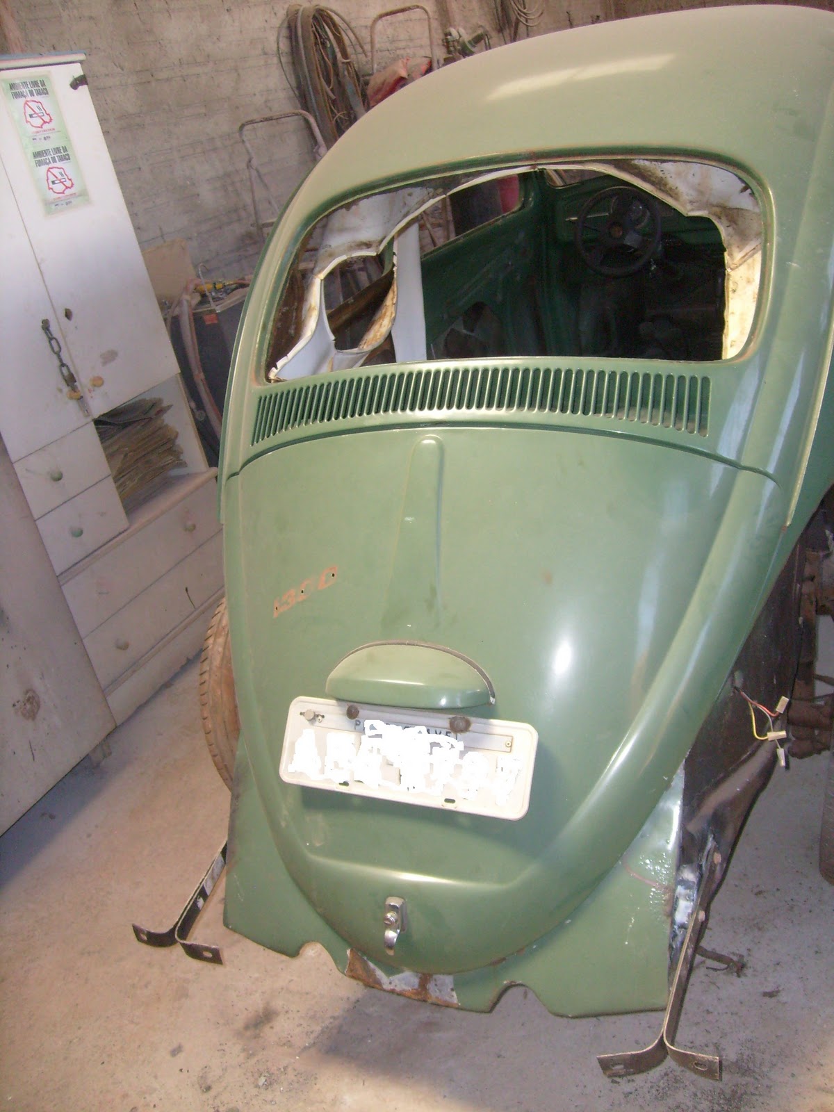 Restauração Fusca 1968: Traseira